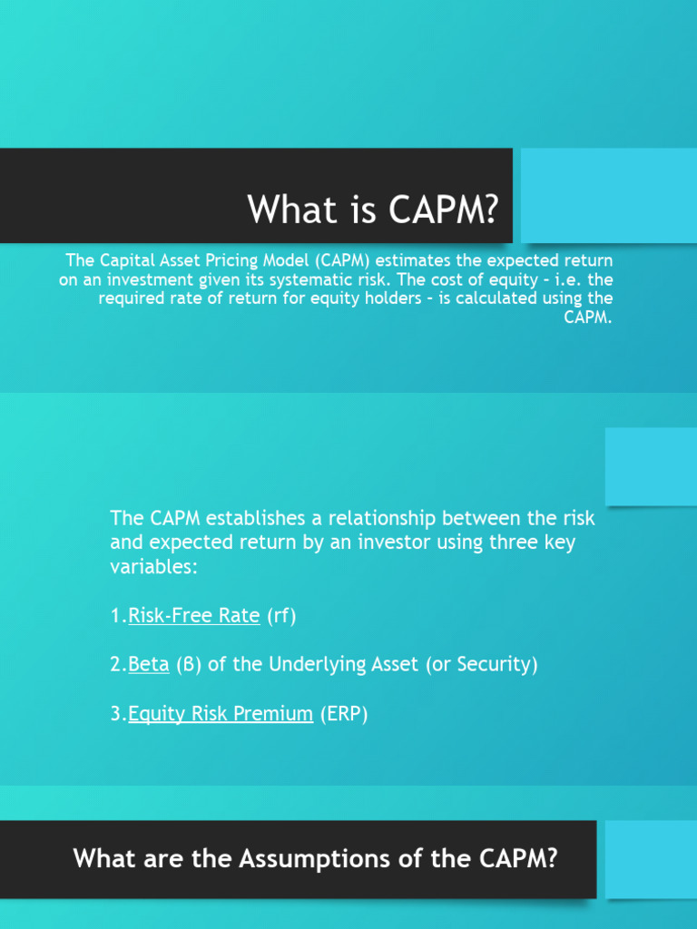 CAPM | PDF | Capital Asset Pricing Model | Money