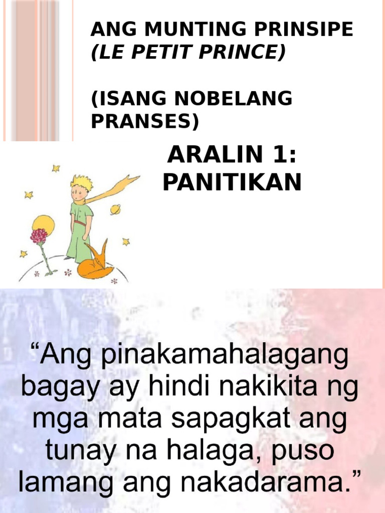 Aralin 1-Panitikan - Ang Munting Prinsipe | PDF