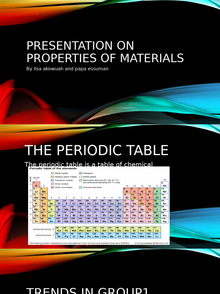 Properties of Group 1 Elements | PDF