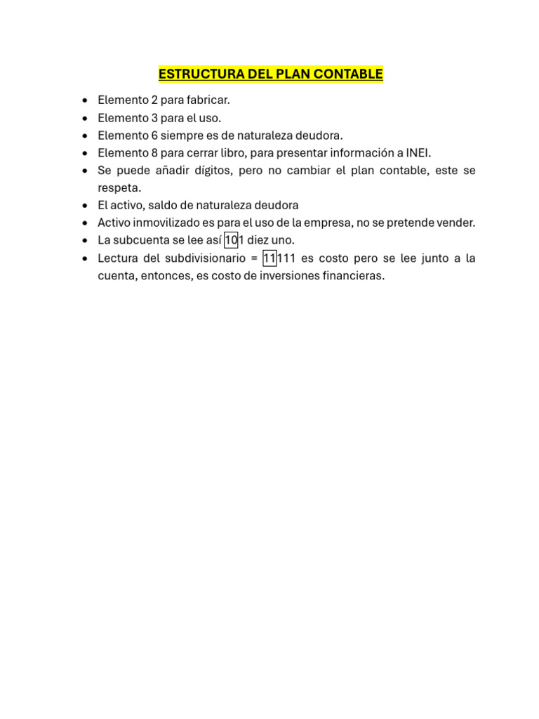Estructura Del Plan Contable | PDF | Derecho