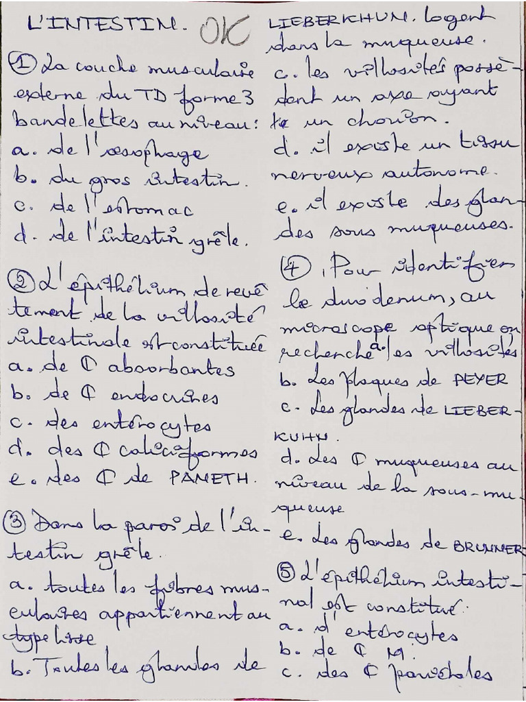 TD - Histo - Côlon-Intestin Grêle | PDF
