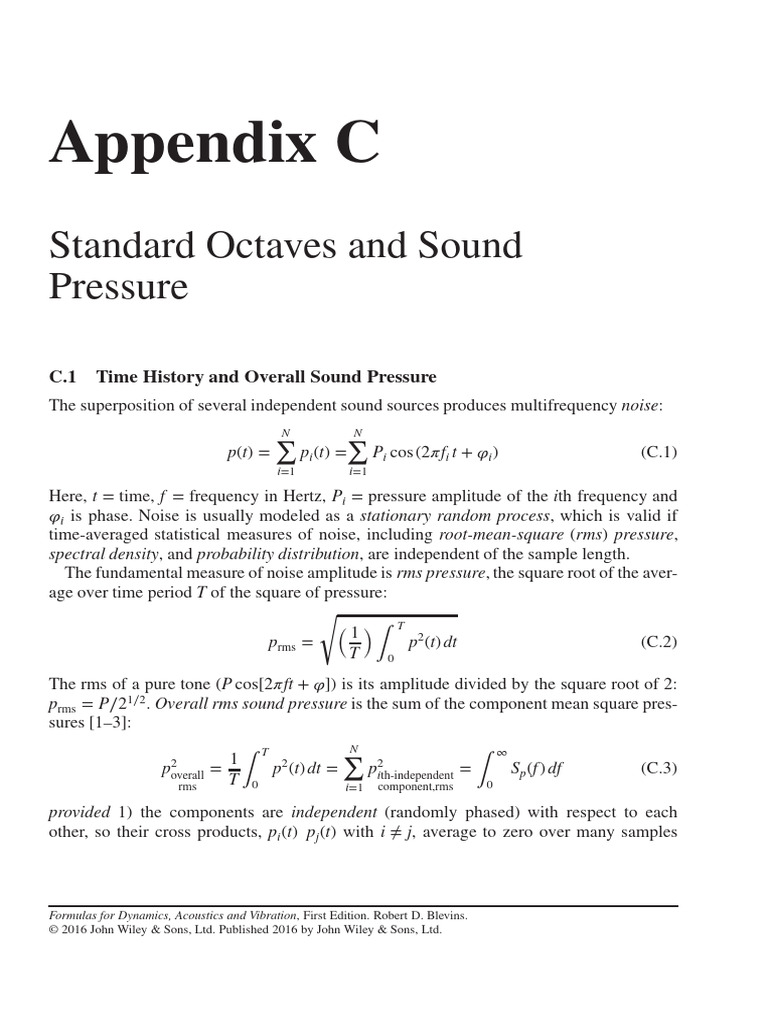 Formulas For Dynamics Acoustics and Vibration - 2015 - Blevins ...