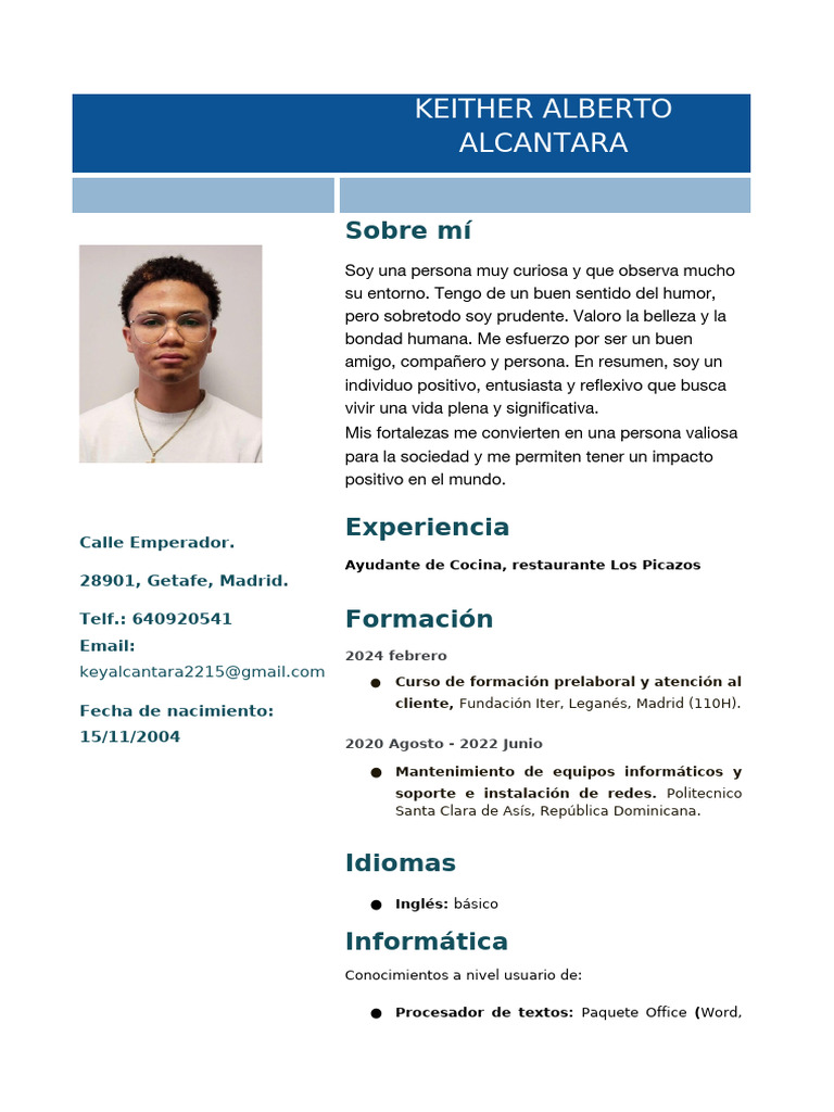 CV Keither Alberto Alcantaraa | PDF