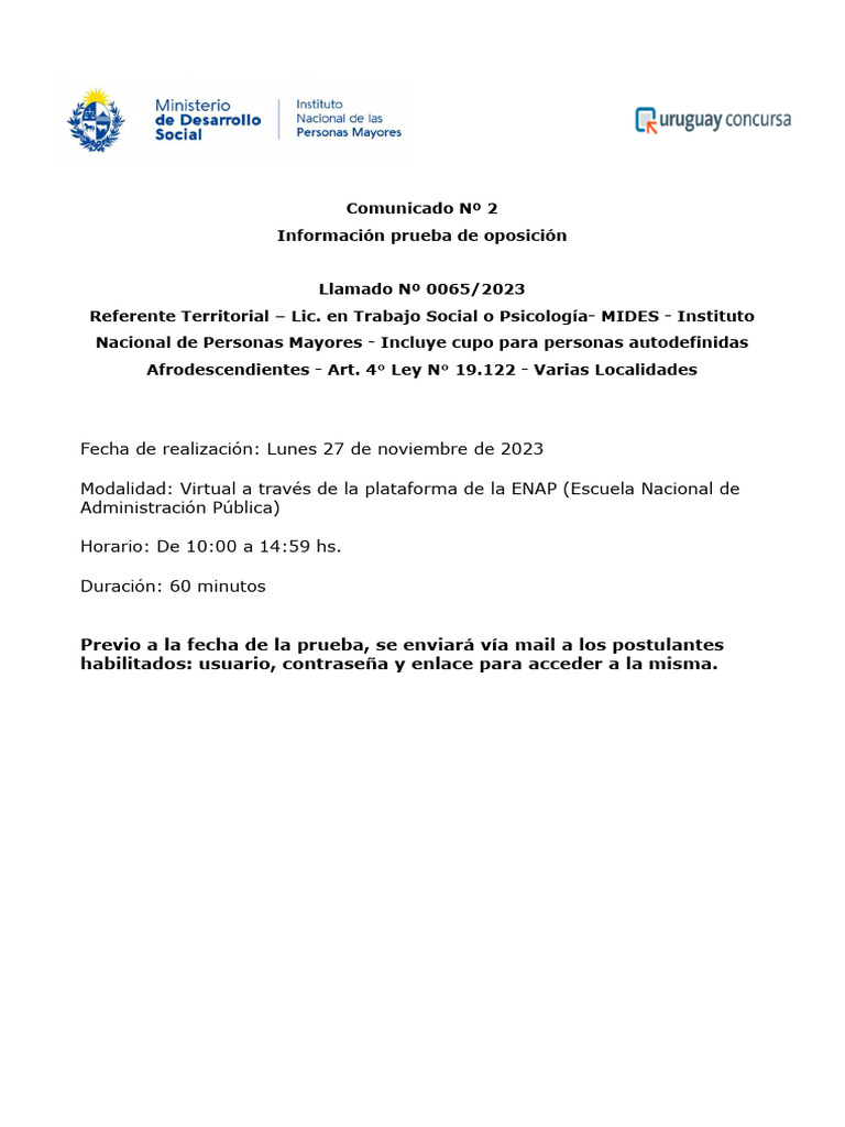 Comunicado N - 2 | PDF | Informática | Derecho