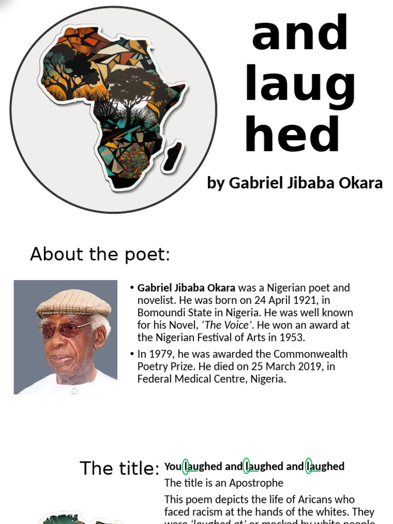Analysis of "You Laughed" by Okara | PDF | Poetry | Laughter