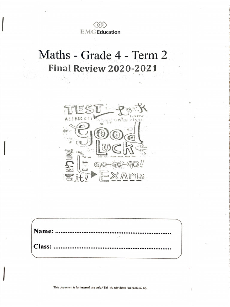 Grade 4 - Maths Revision - Term 2 | PDF
