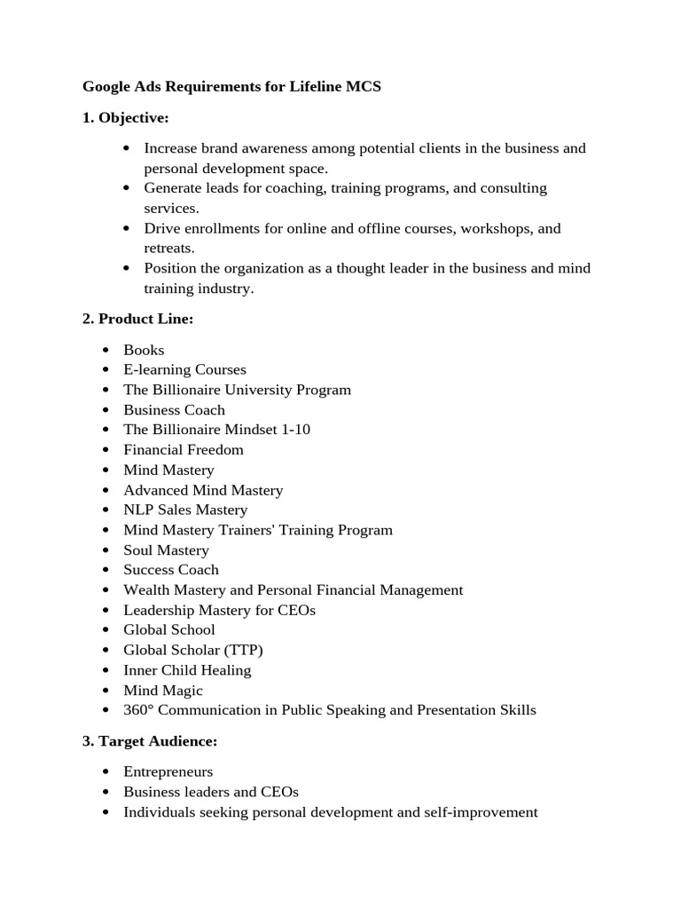 Google Ads Requirements | PDF | Self-Improvement