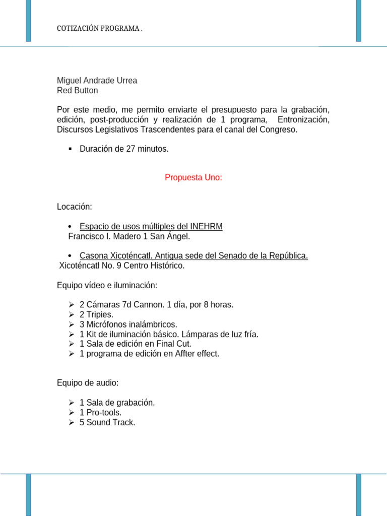 Ppto. Programa Entronización 2024 | PDF