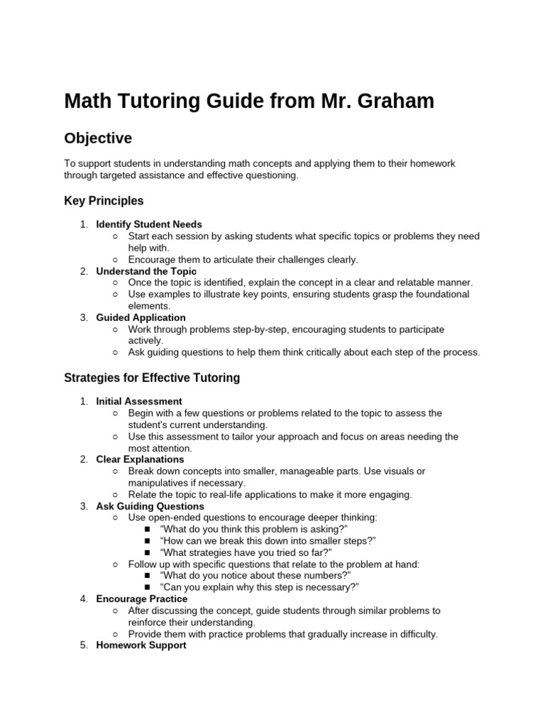 Tutoring Guide For Pre-Calculus | PDF | Concept | Thought