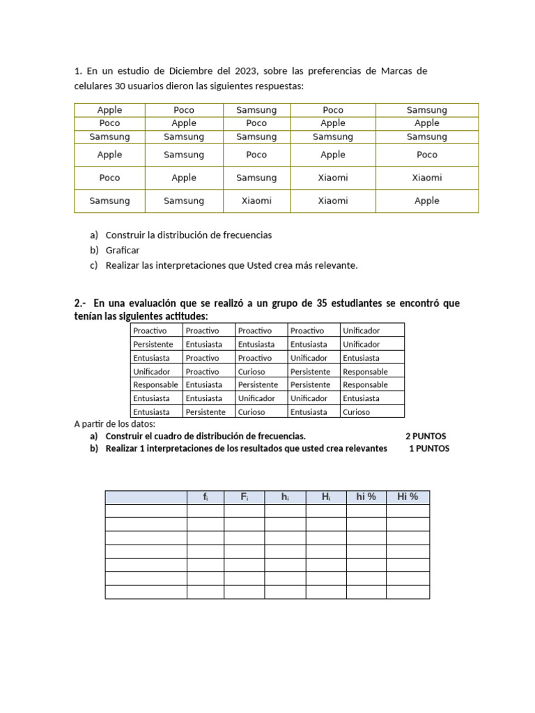 Ejercicio Variables Cualitativas | PDF | Juegos y actividades