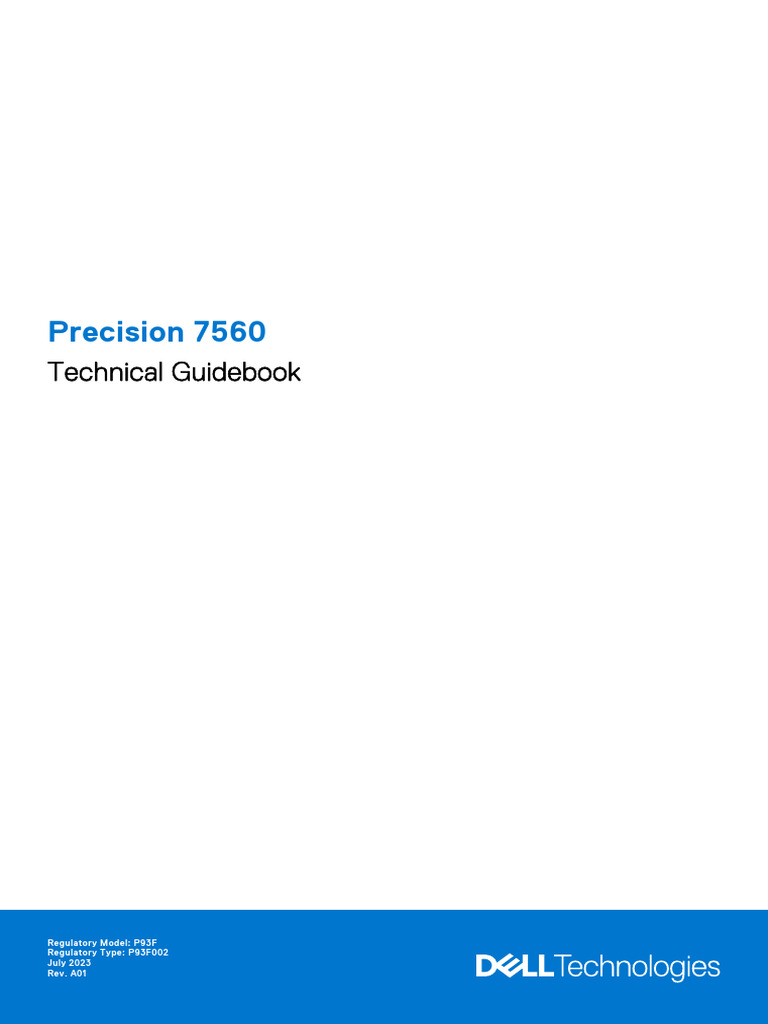 Precision 7560 Technical Guidebook | PDF | Graphics Processing Unit | Pixel