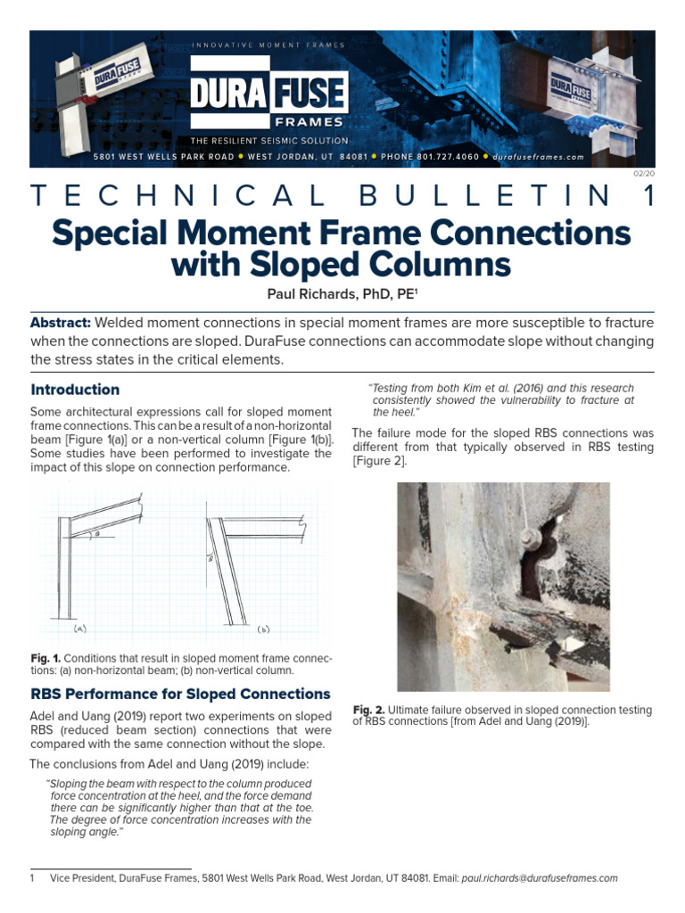 Sloped Moment Frame Connection Guide | PDF | Civil Engineering | Solid Mechanics