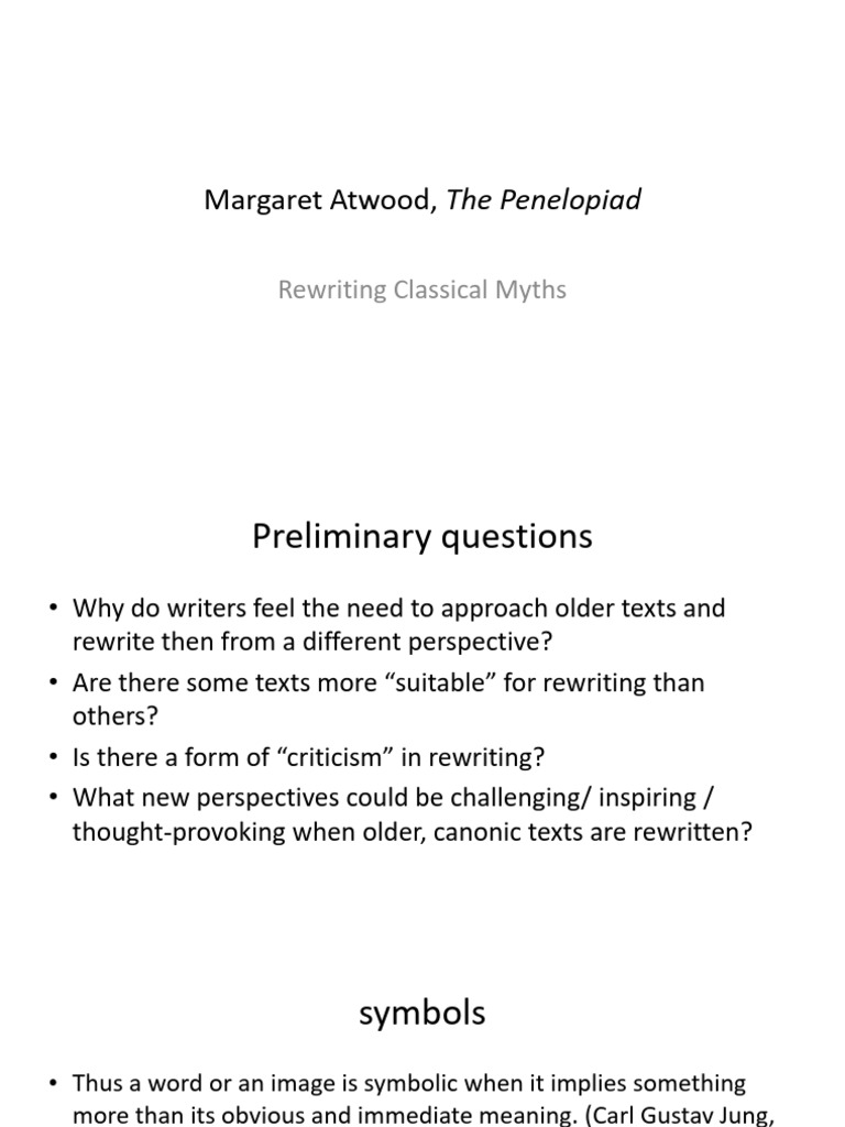 Margaret Atwood, The Penelopiad | PDF | Odyssey | Penelope