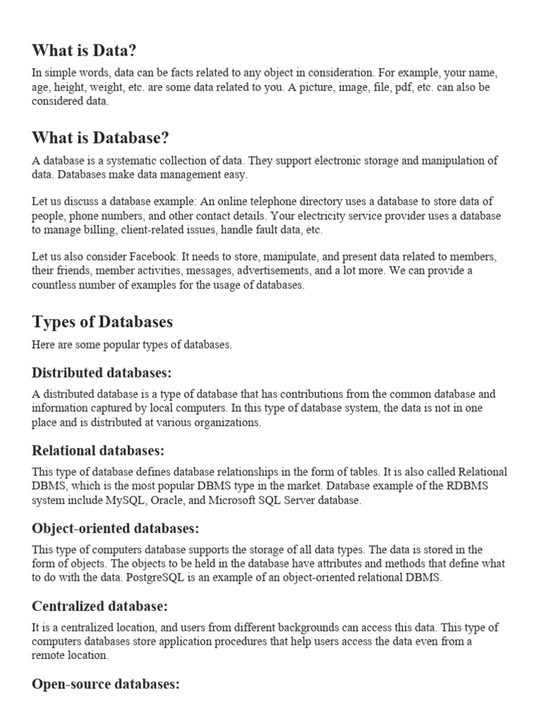 Databases | PDF | Databases | Relational Database Databases | PDF | Databases | Relational Database