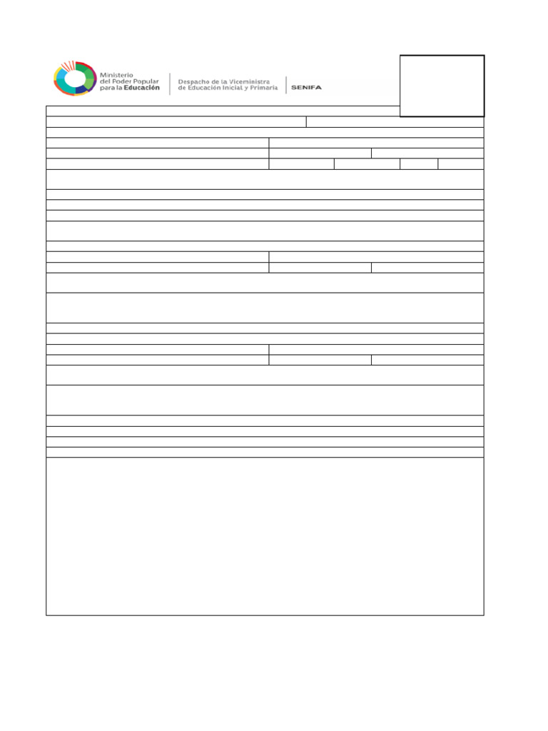 Ficha de Inscripción SENIFA | PDF | Infancia