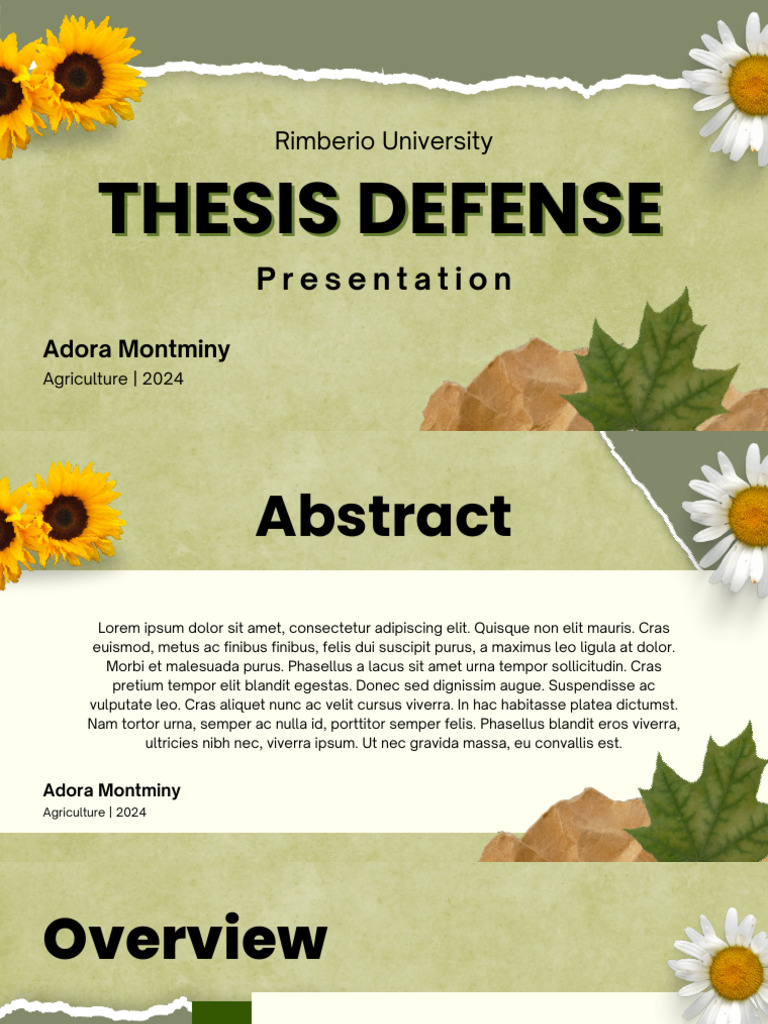 Green Aesthetic Ripped Paper Thesis Defense Presentation | PDF