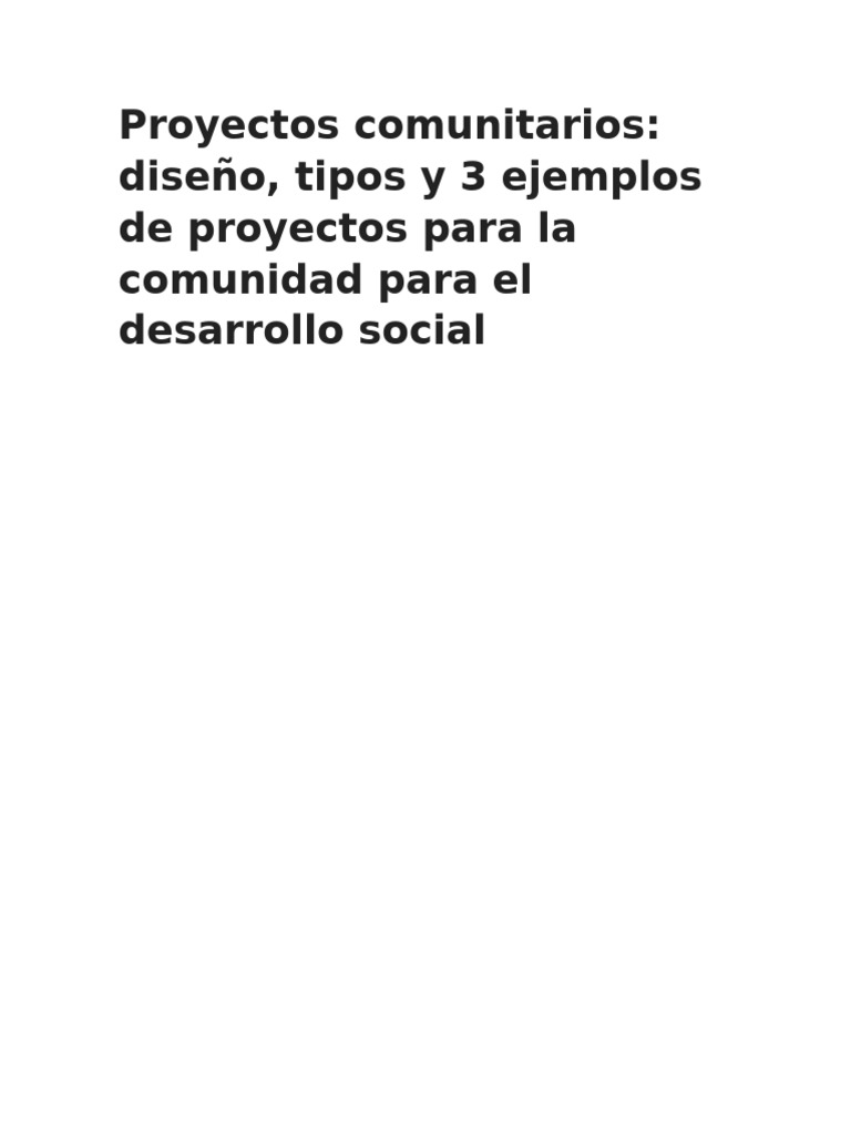 Proyectos Comunitarios | PDF | Comunidad | Evaluación