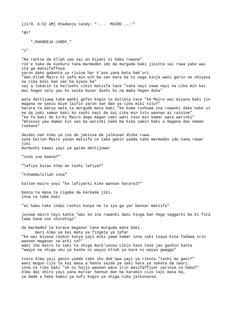 MAIRO Complete by Khadeeja Candy | PDF | Poetry