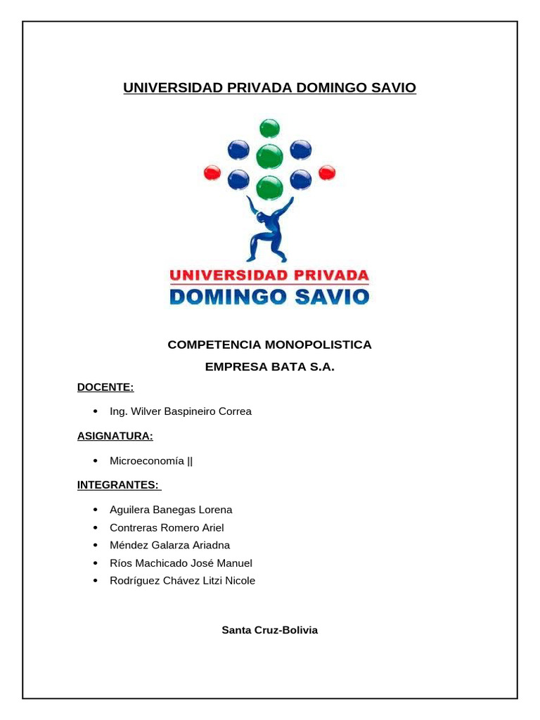 Proyecto Microeconomia Ii - Bata | PDF | Mercado (economía) | Monopolio