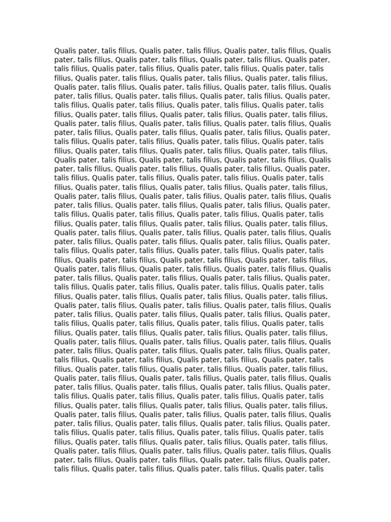 Qualis Pater, Talis Filius | PDF