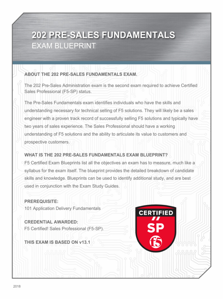 202 Pre-Sales Exam Blueprint Overview | PDF | Knowledge | Thought