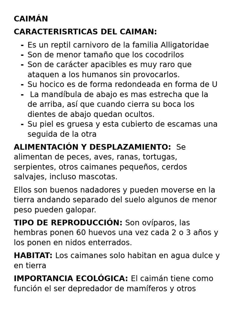 CAIMÁN | PDF | Ciencia y matemáticas | Libros para adolescentes