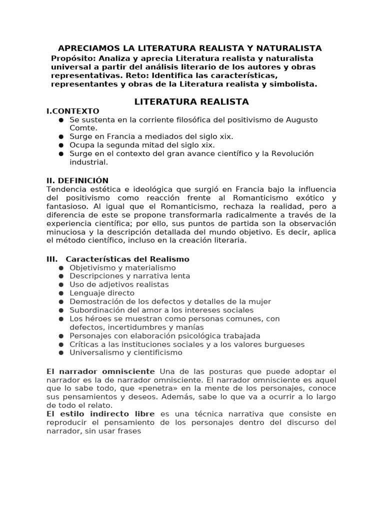 Clase de Realismo y Naturalismo-Laureano | PDF | Realismo literario