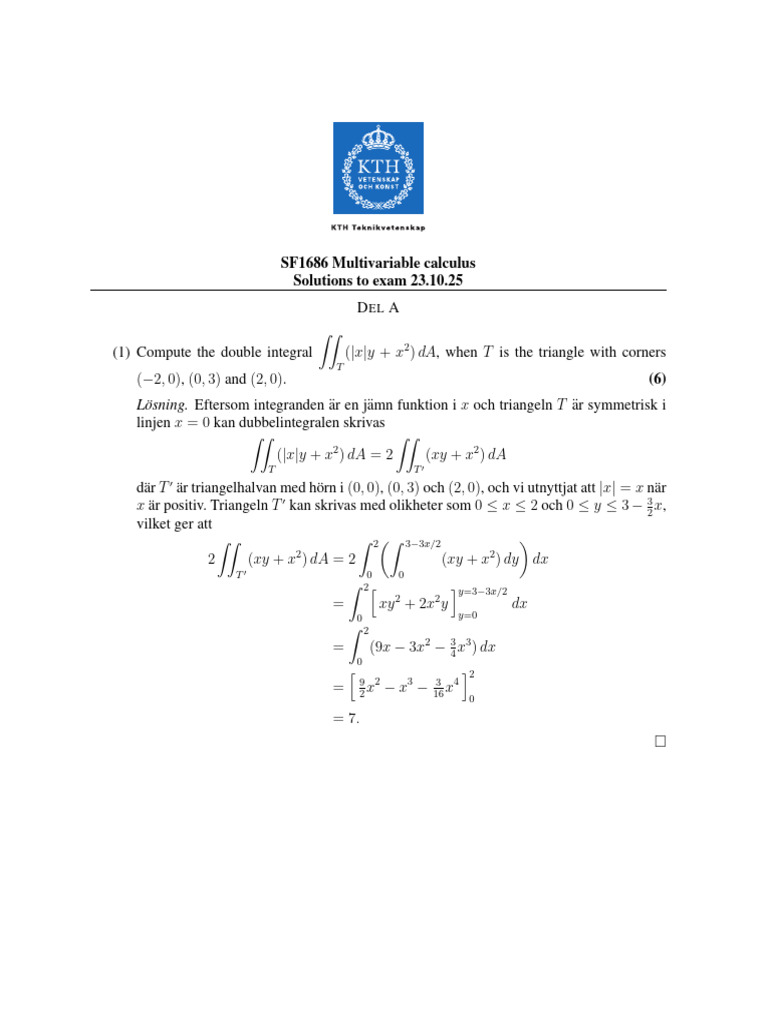 SF1686 23 24 | PDF | Gradient | Mathematical Analysis