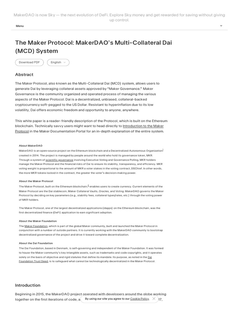 The Maker Protocol White Paper - Feb 2020 | PDF | Auction | Cryptocurrency