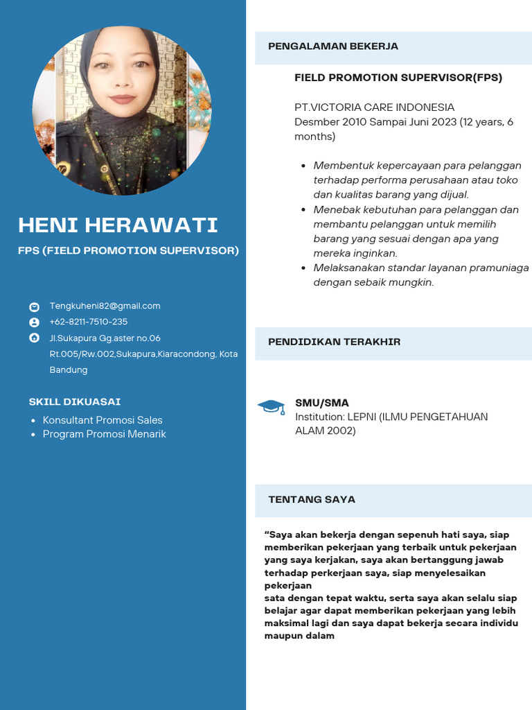 Blue Light Blue Color Blocks Flight Attendant CV | PDF