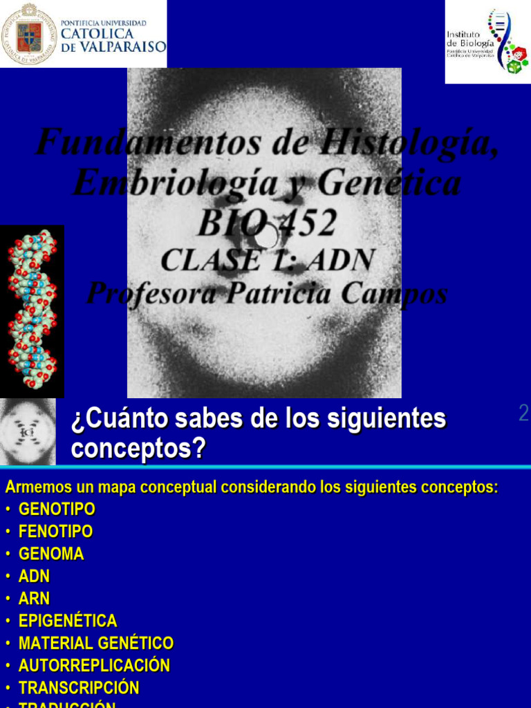 Clase 1 Introducción | PDF | Adn | Genoma