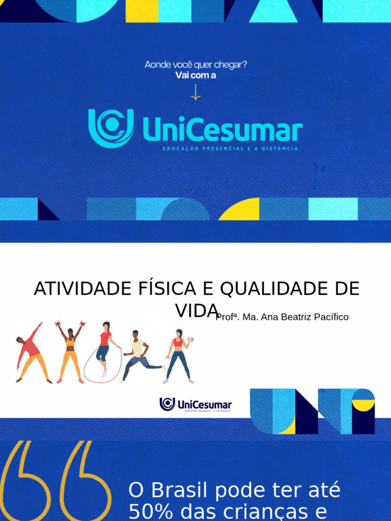 Aula 3 - Slide - Ativ Fisica e Qual de Vida | PDF | Índice de massa corporal