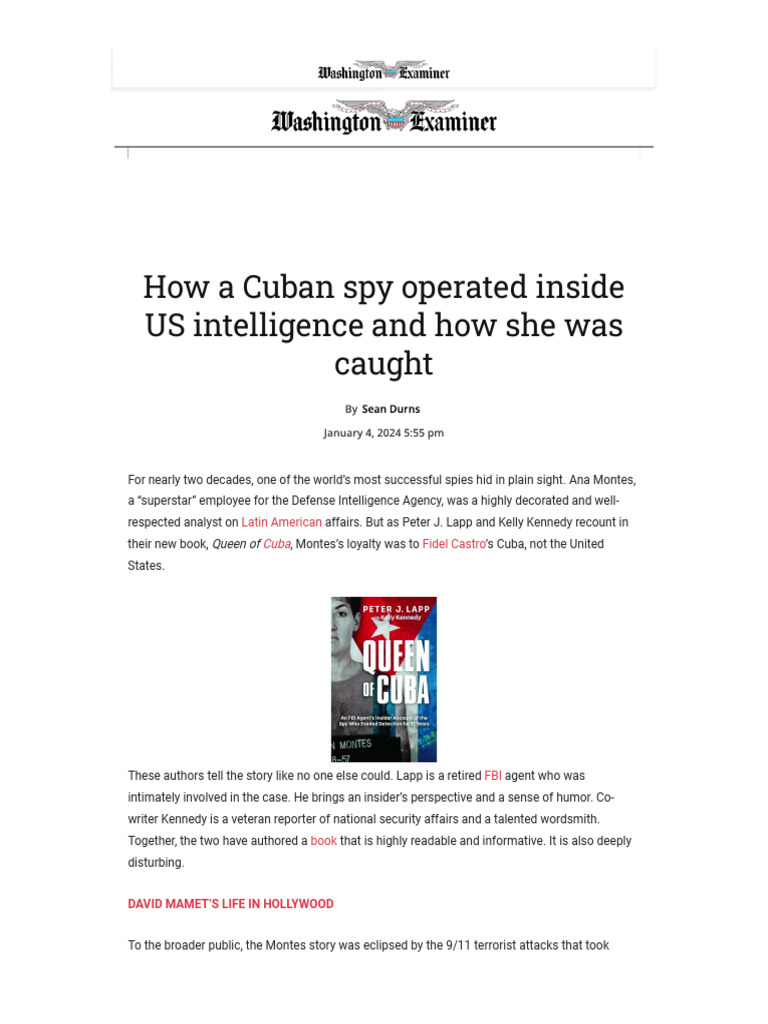 How a Cuban Spy Operated Inside US Intelligence and How She Was Caught ...