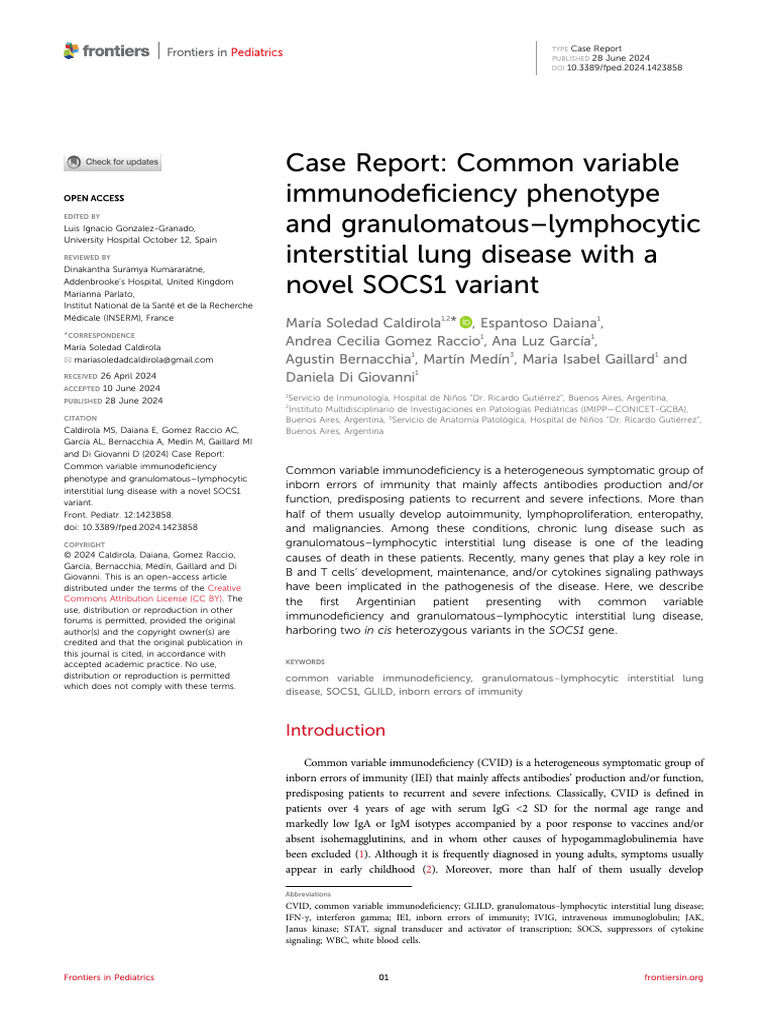 Socs1 2024 | PDF | Immunodeficiency | Clinical Medicine