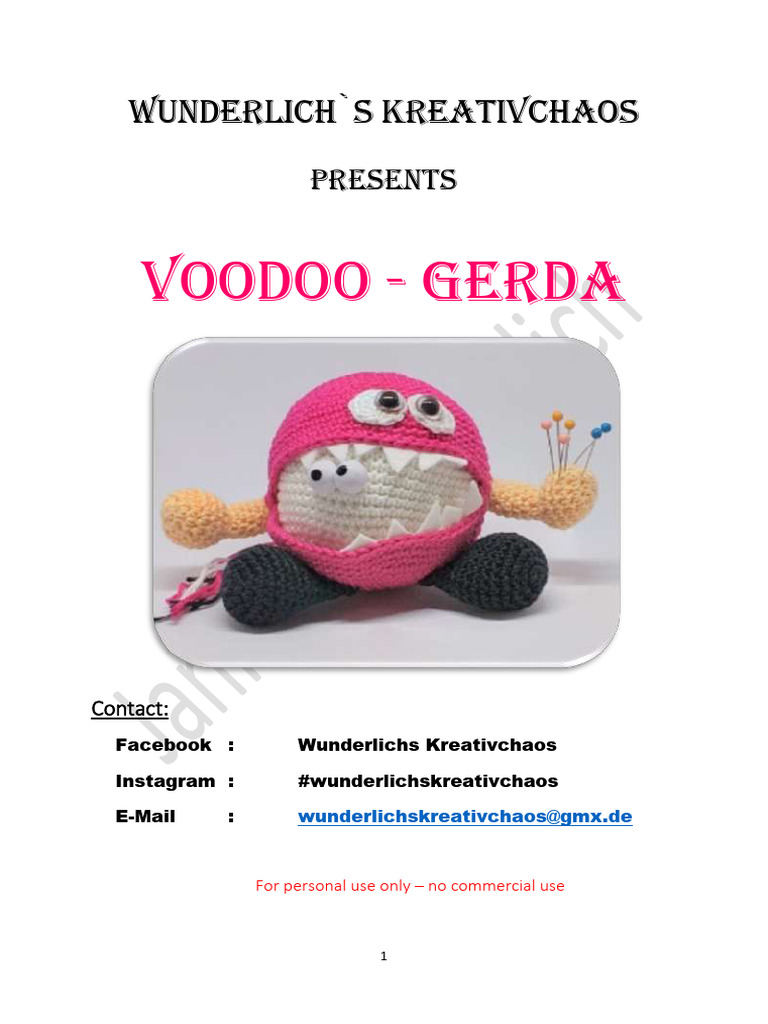 Crochet Pattern Voodoo Gerda 2 | PDF | Crochet | Textiles