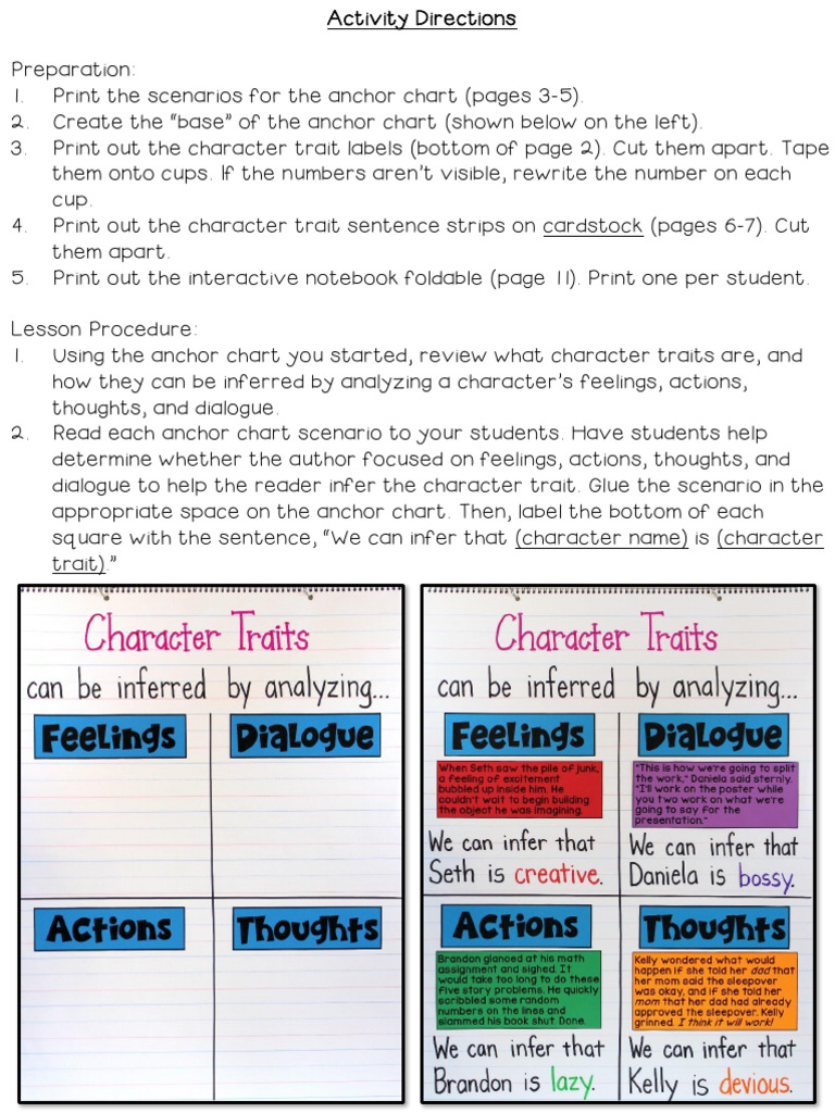 CharacterTraitsThreeFREEActivities 1 | PDF | Language Arts & Discipline ...