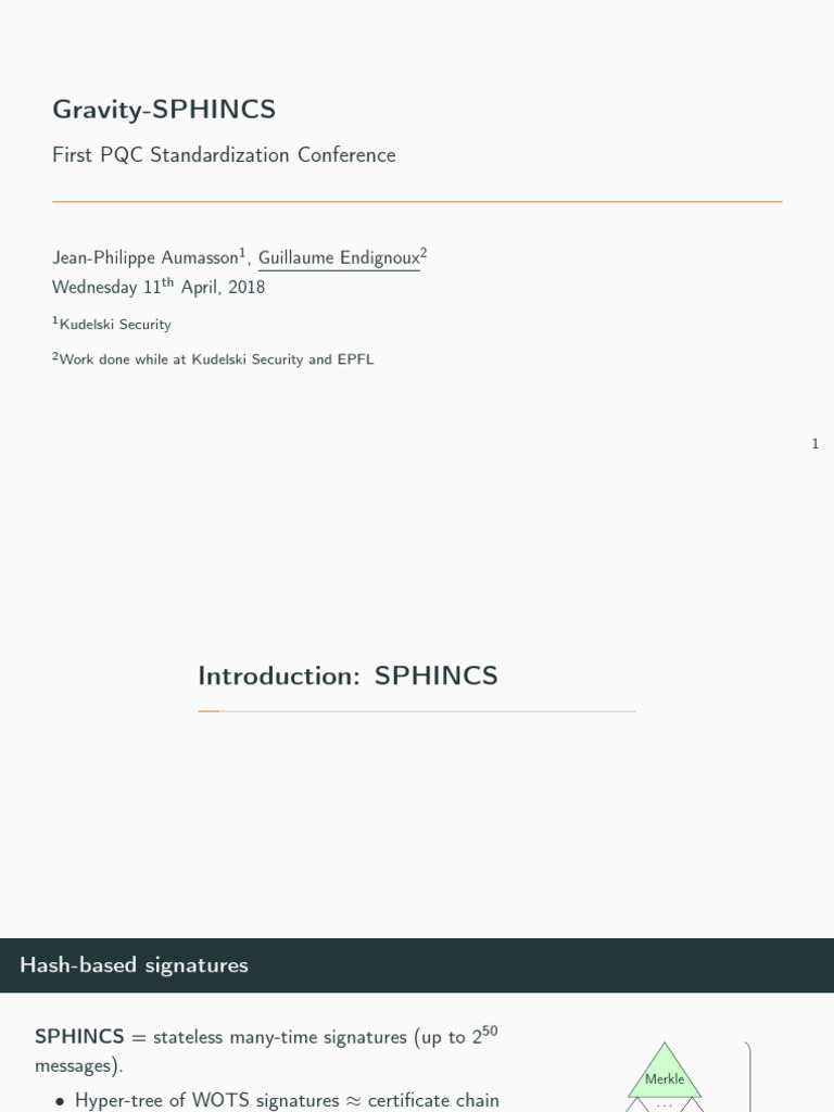 Gravity Sphincs April2018 | PDF | Algorithms | Secure Communication
