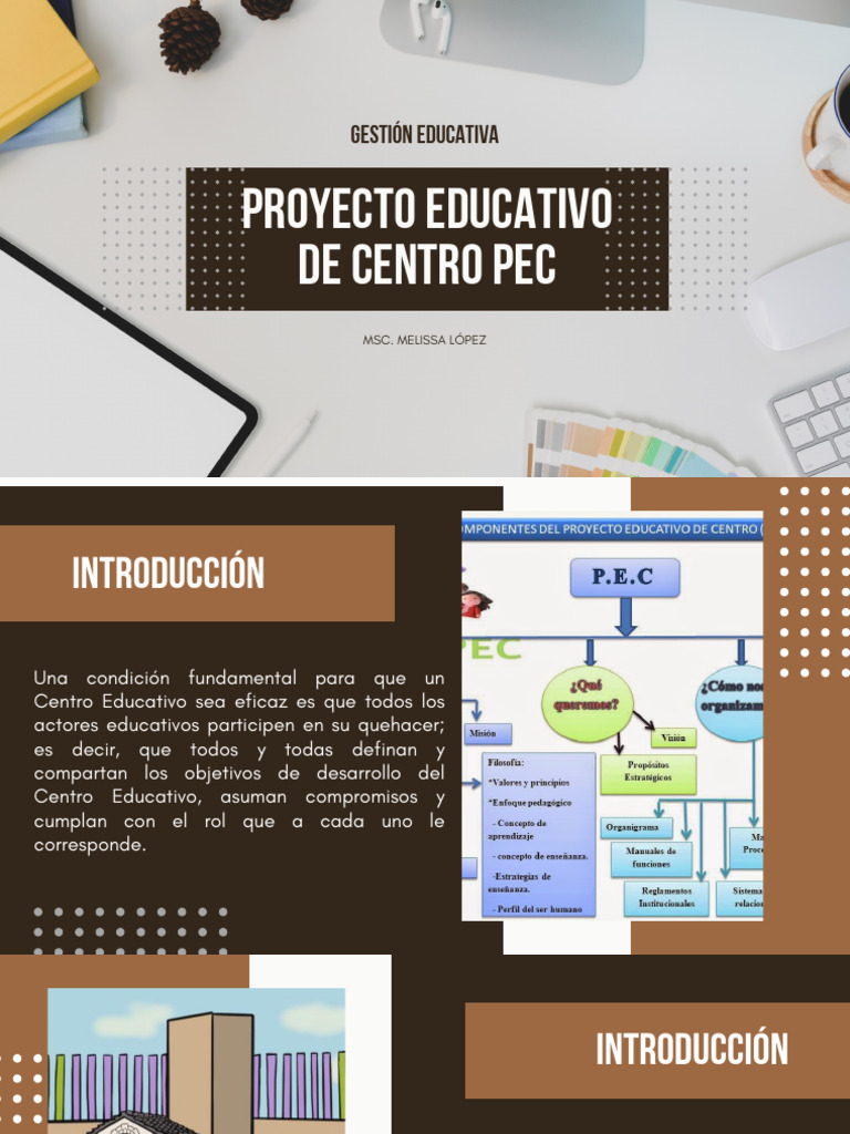 Gestión Educativa: Proyecto Educativo de Centro Pec | PDF | Evaluación | Aprendizaje