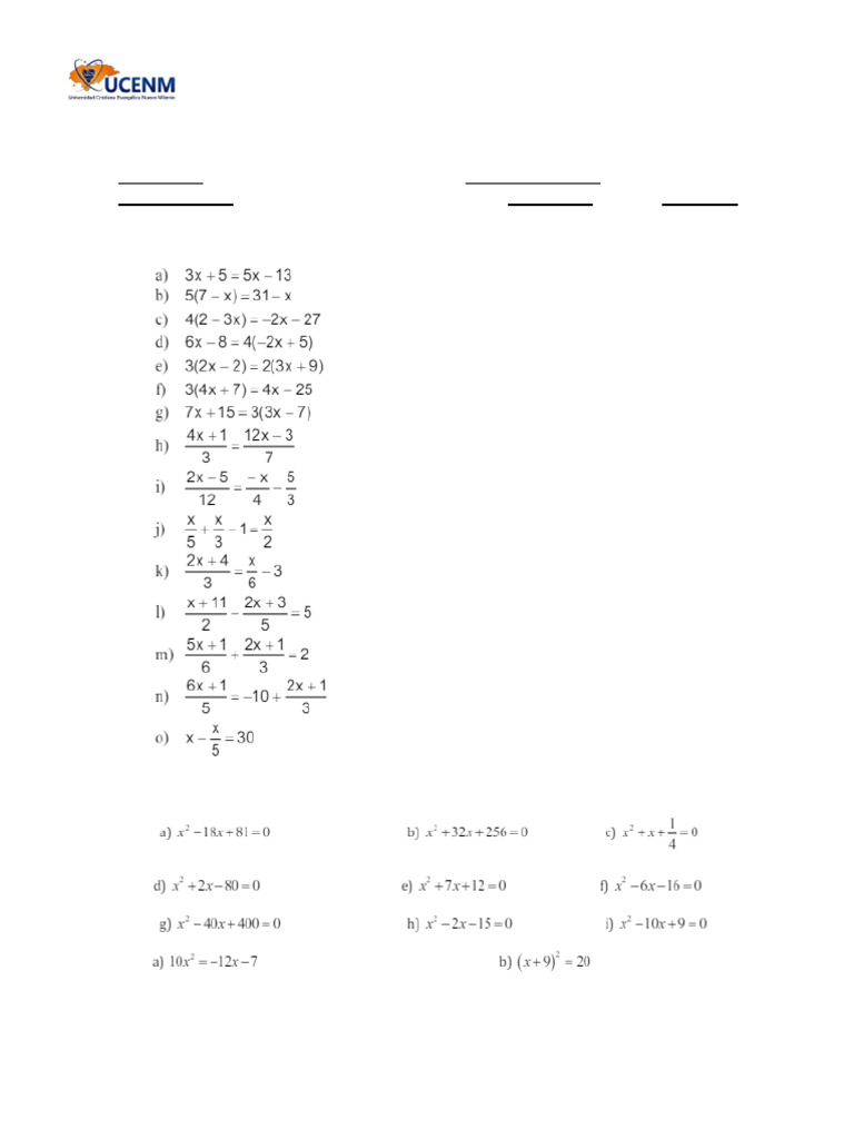 Guia #2 - Mat1 - Ucenm - 2024iip | PDF
