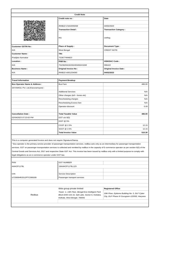 AC_GST_CREDIT_NOTE | PDF | Taxation | Government Finances