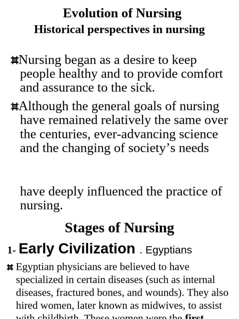 History and Evolution of Nursing | PDF | Nursing | Florence Nightingale