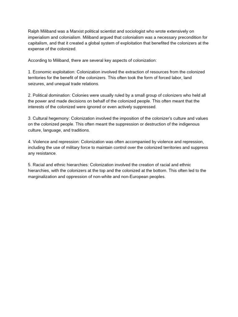 Ralph Miliband Was A Marxist Political Scientist and Sociologist Who ...