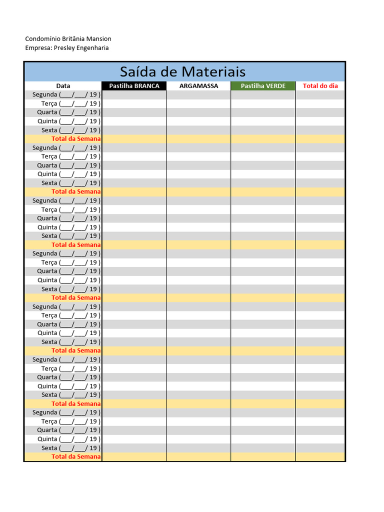 Controle saída de Materiais | PDF