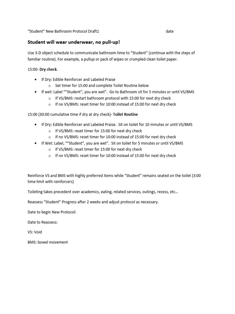 Toileting Protocol | PDF