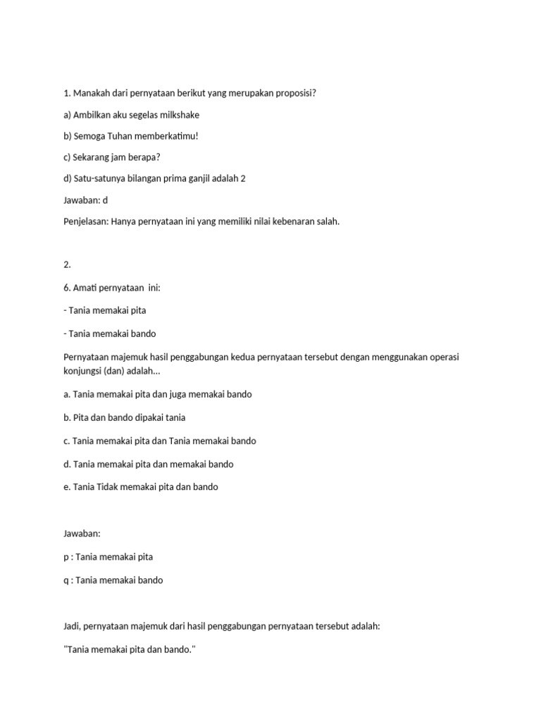 Soal Uas Logika Matematika Anggit | PDF