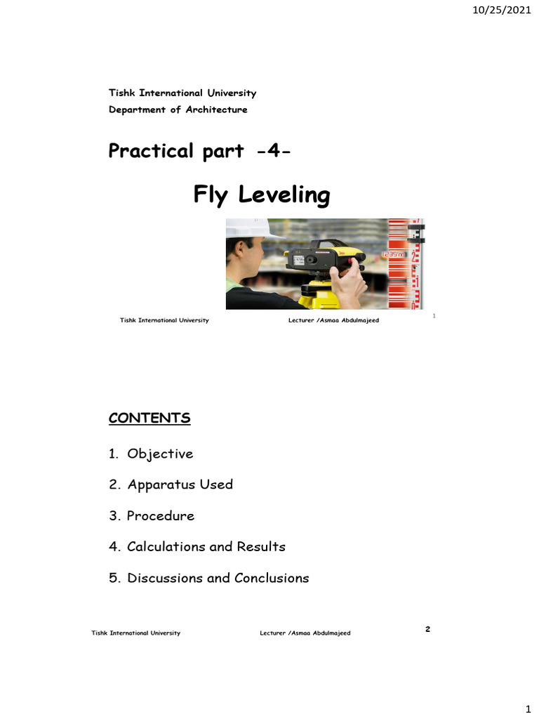 Practical 4 Fly Leveling | PDF