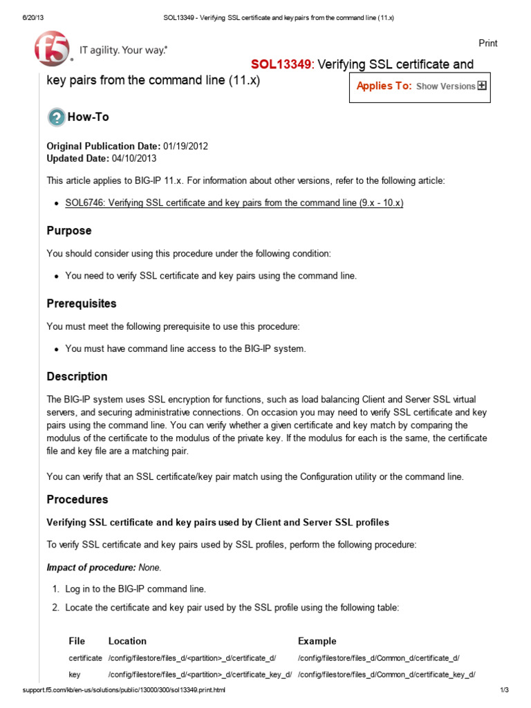 Verify SSL Certificates in BIG-IP 11.x | PDF | Transport Layer Security ...