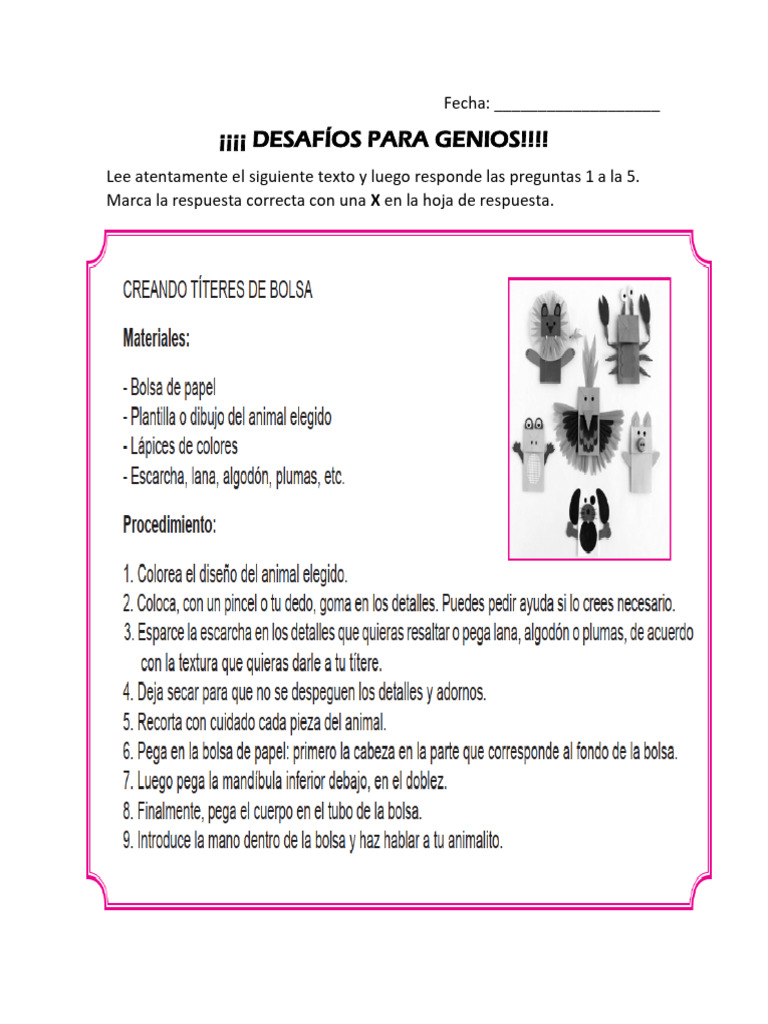 Comprensión Lectora 3° - 6 | PDF