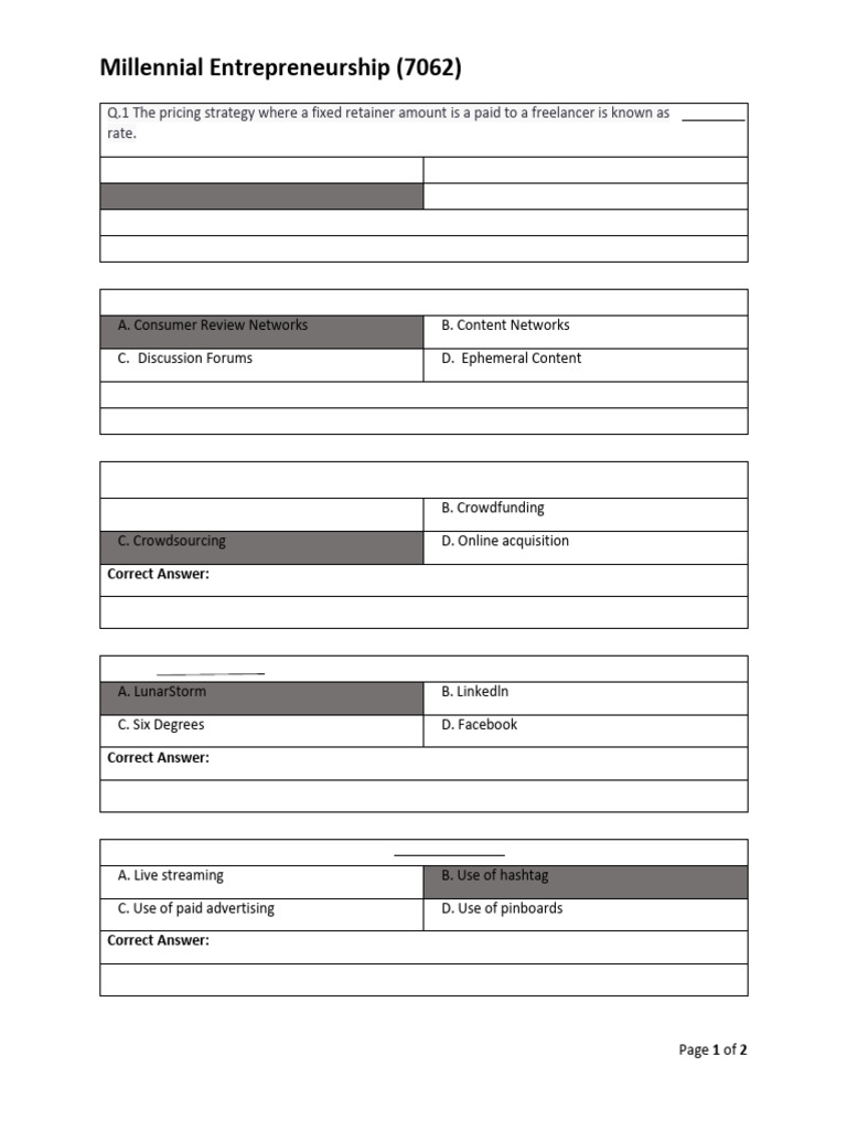 (25 April-24) Fundamental of Millennial Entrepreneurship | PDF