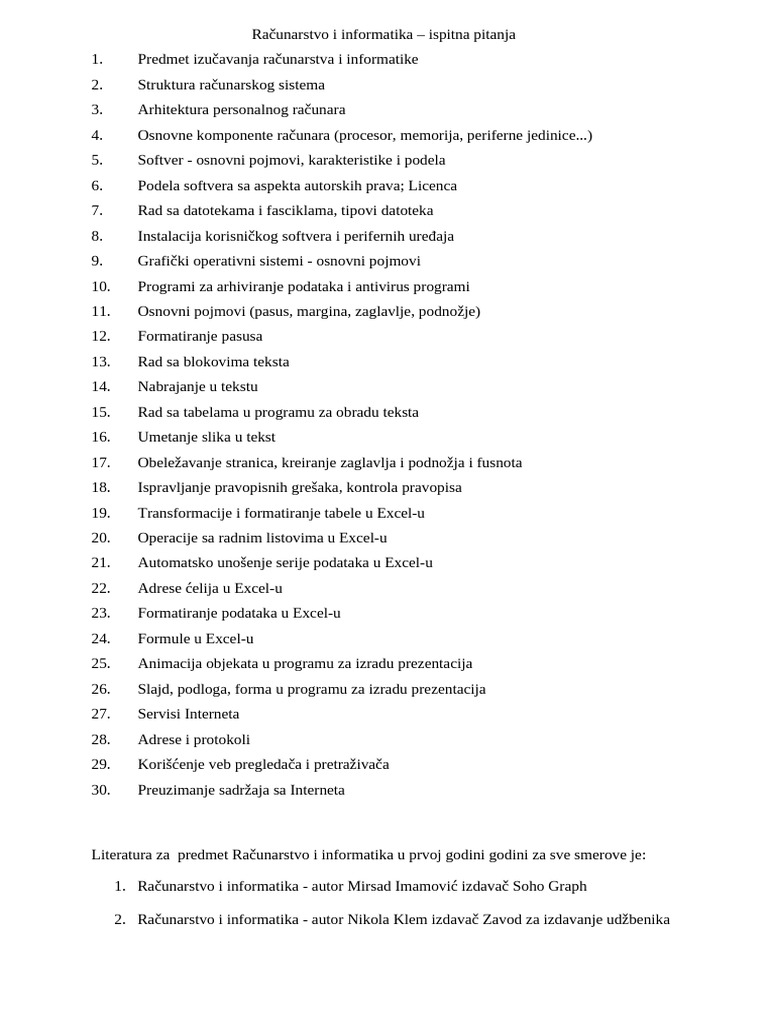 Racunarstvo I Informatika | PDF